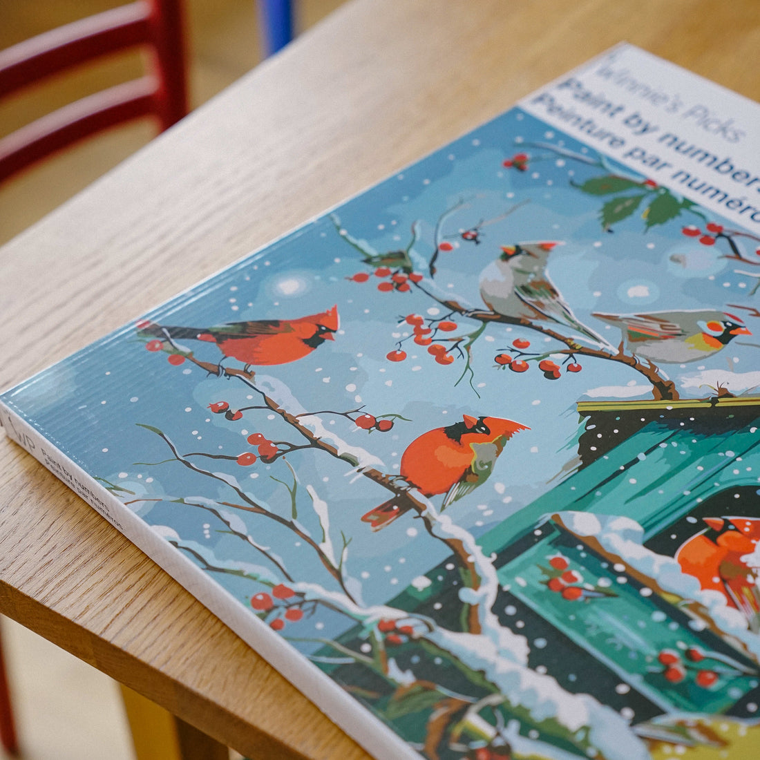 Snowy Cardinal Cottage | Framed Paint by Numbers – Winnie's Picks