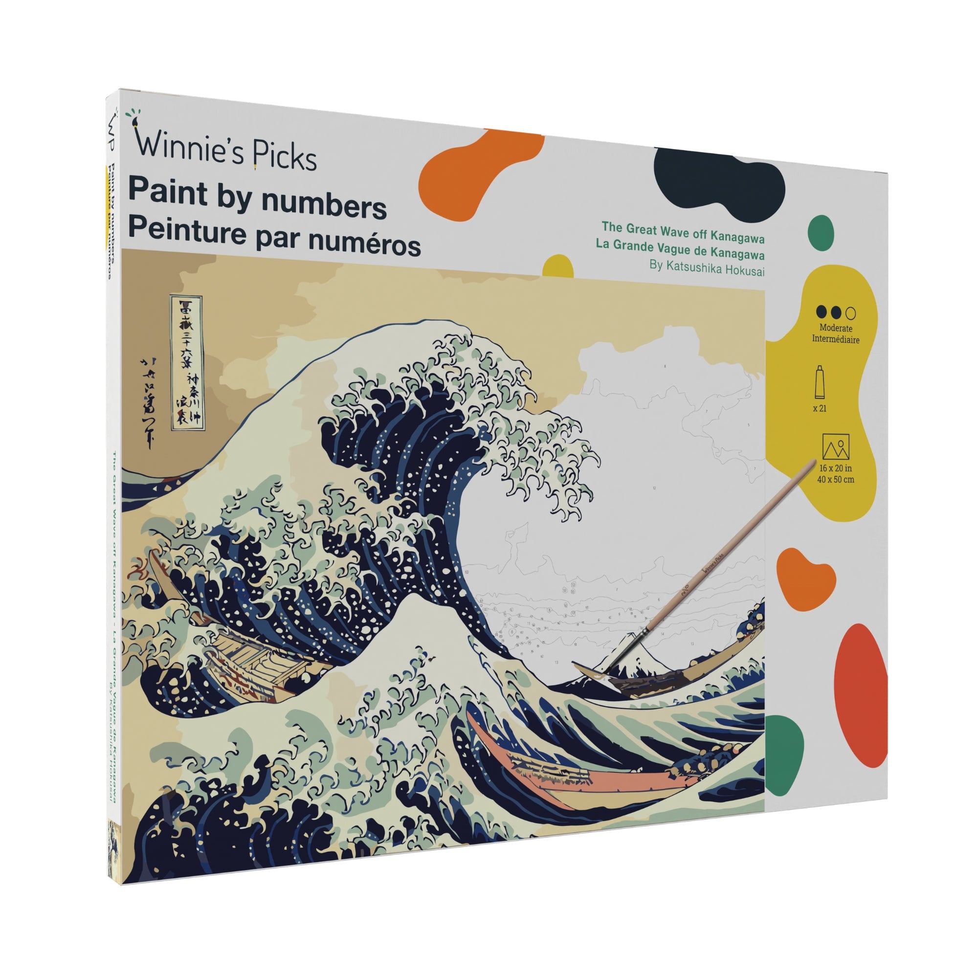 The Great Wave off Kanagawa, by Hokusai | Framed Paint-by-Numbers – Winnie's Picks