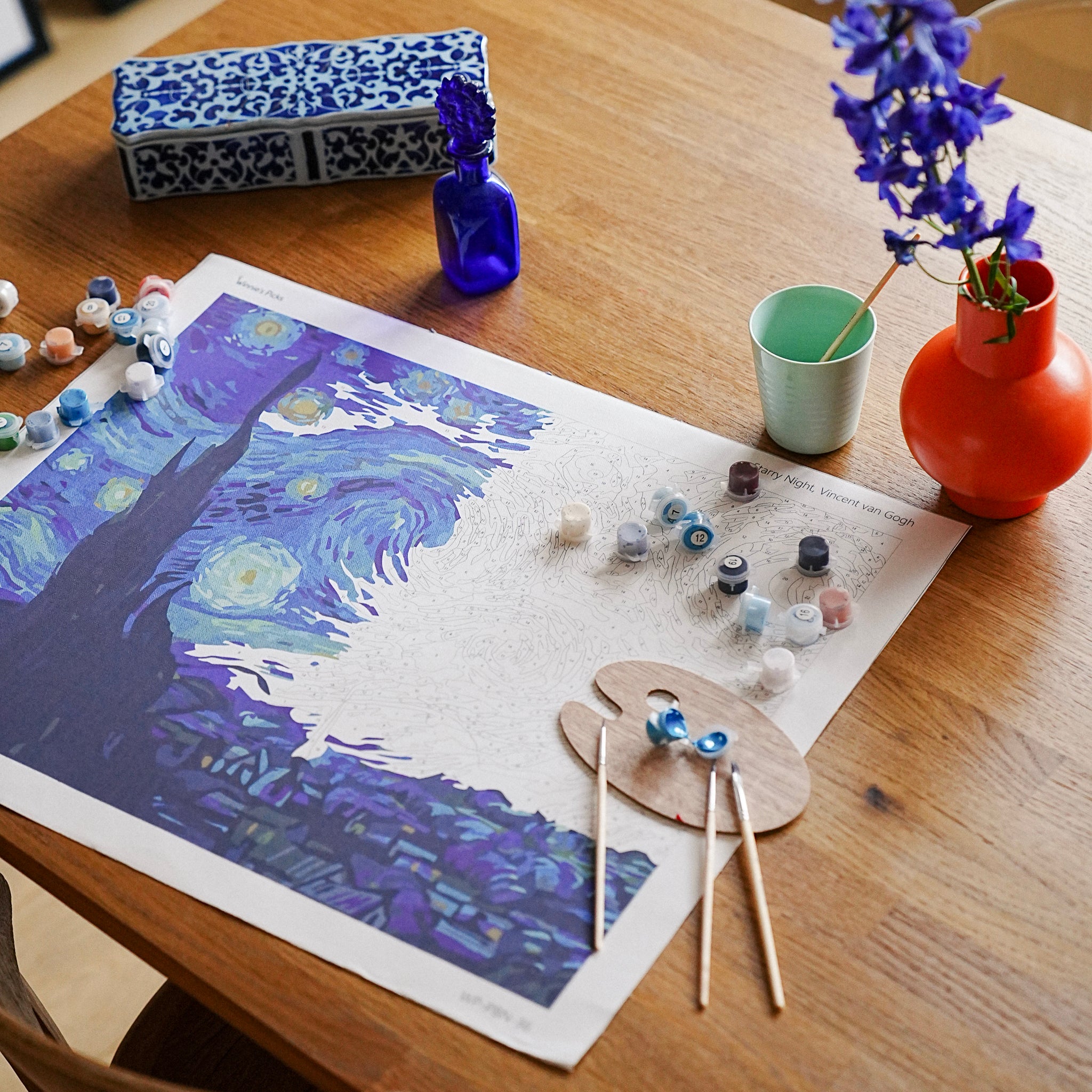Starry Night Paint by Numbers | van Gogh | Free 3-day shipping – Winnie ...